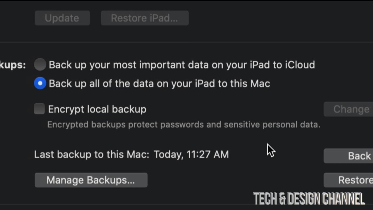 How to Back Up iPad using Finder on Mac - YouTube