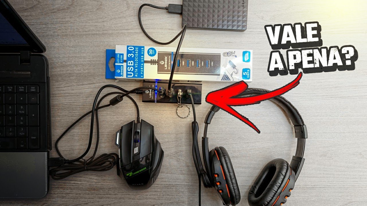 Hub USB 3.0 Lehmox Ley-200 Com 4 Portas e Led Indicador - Unboxing e ...