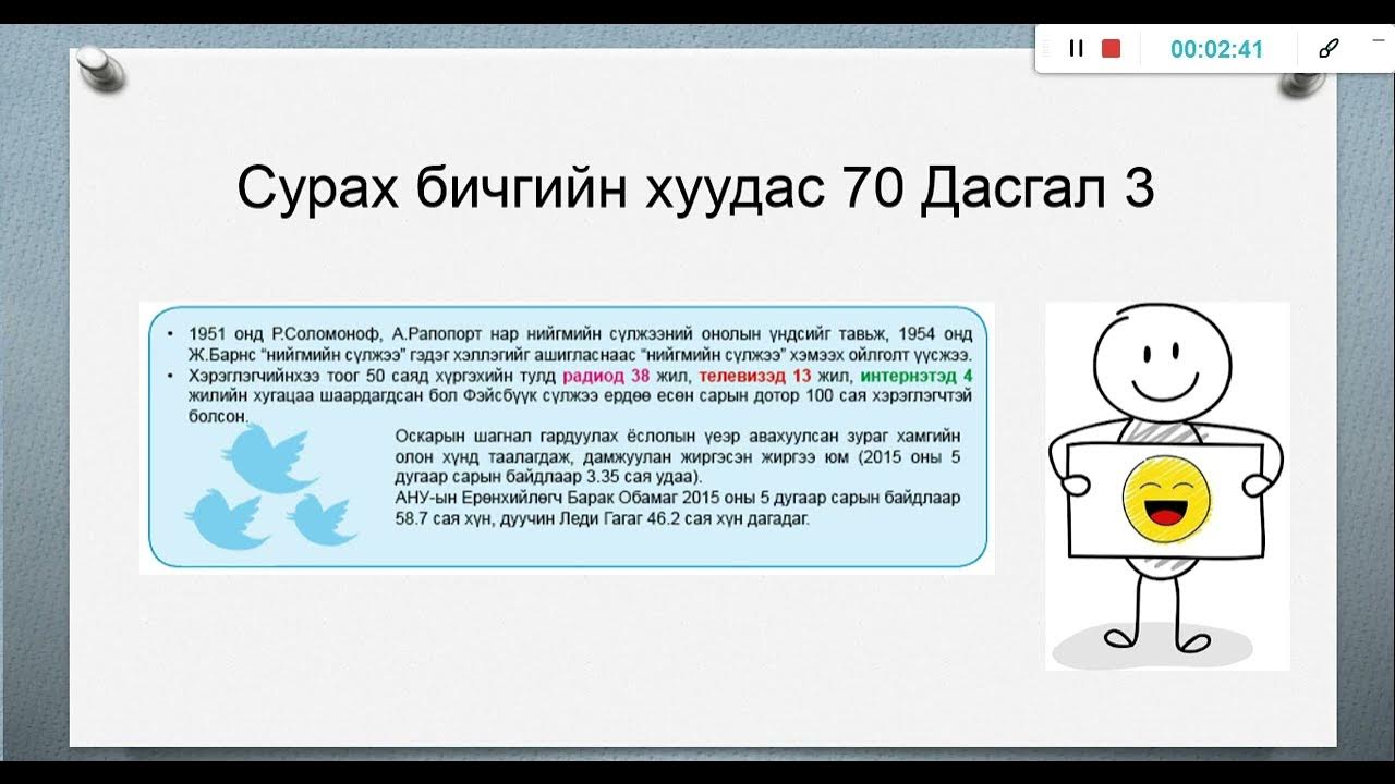 Цахим харилцаа интернэт технологи бүлэг сэдэв Viii анги Youtube