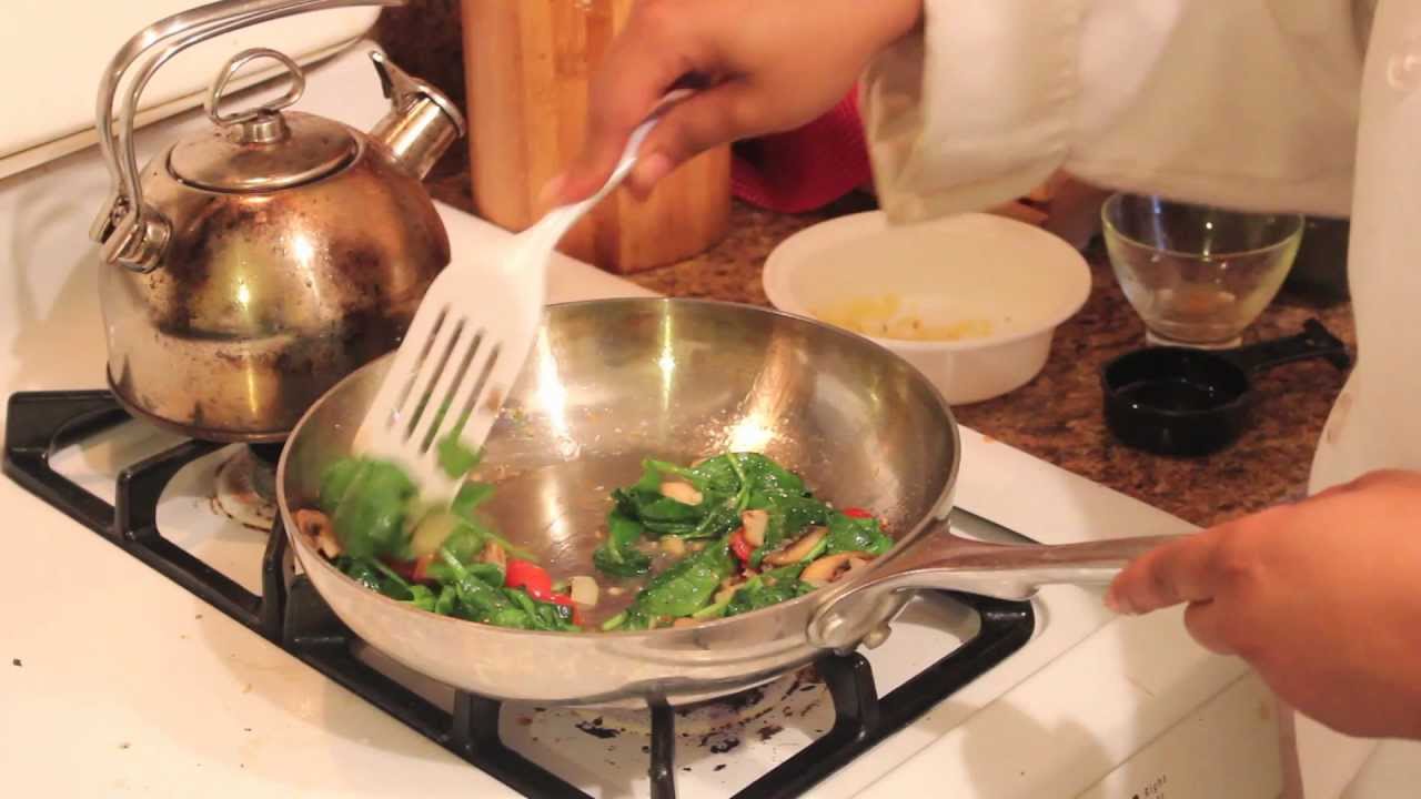 Cooking with Chef Diva Episode 1 Making warm spinach and tomato salad ...