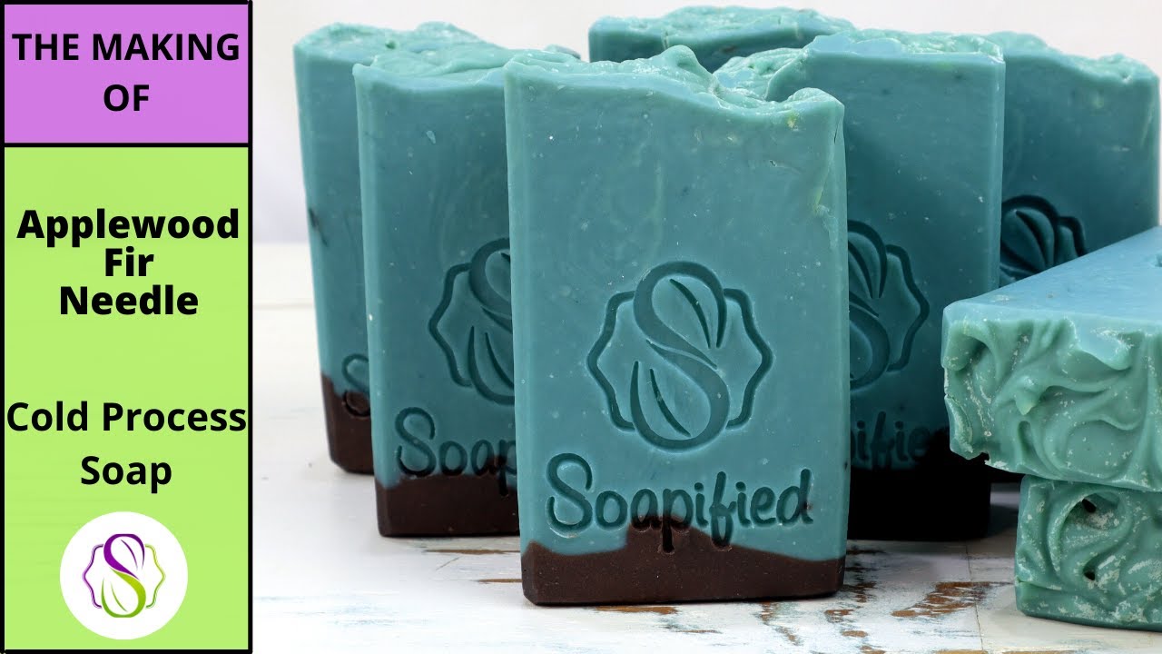 Applewood Fir Needle cold process soap making. - YouTube