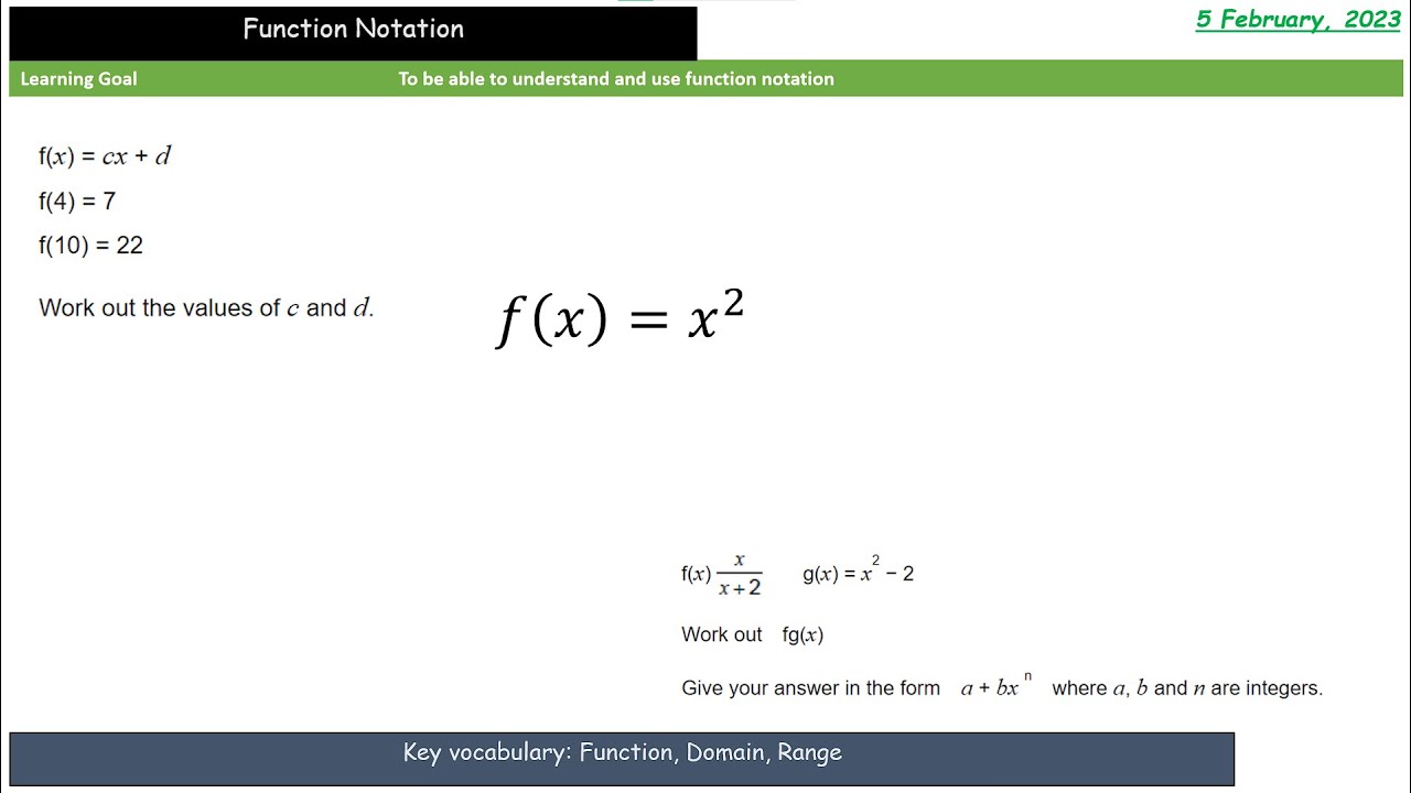 Function Notation - YouTube