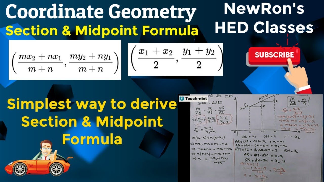 Coordinate Geometry|| Section & Midpoint formula| Std 10th| CBSE| - YouTube