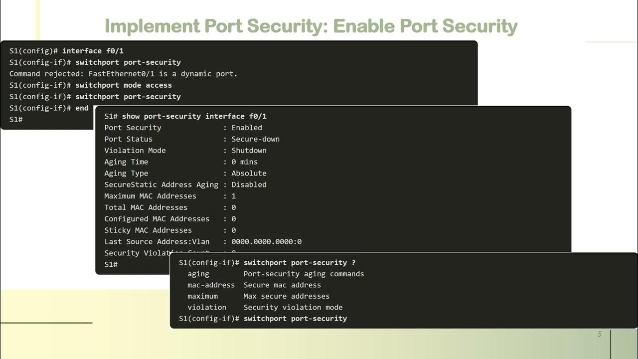 CCNA(SRWE) Switch Security Configuration Part 1 - YouTube