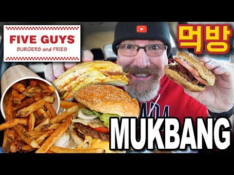 Five Guys Burgers & Fries | MUKBANG 먹방 | 3 Items, Fries and Drink