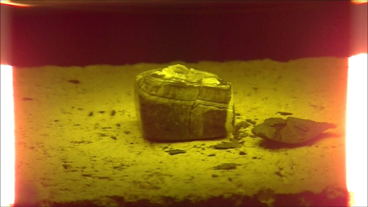 Heating, melting and vitrification of rocks series 31 Tiger eye stone ...