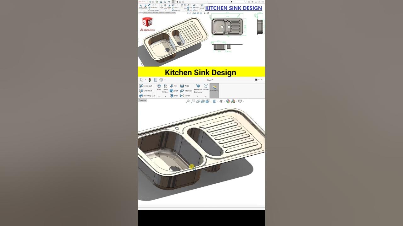 How to Design Kitchen Sink in Solidworks - YouTube