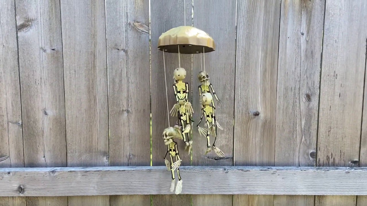 Animated 21" Haunted Windchimes w/ Five Skeletons - Gemmy Halloween ...