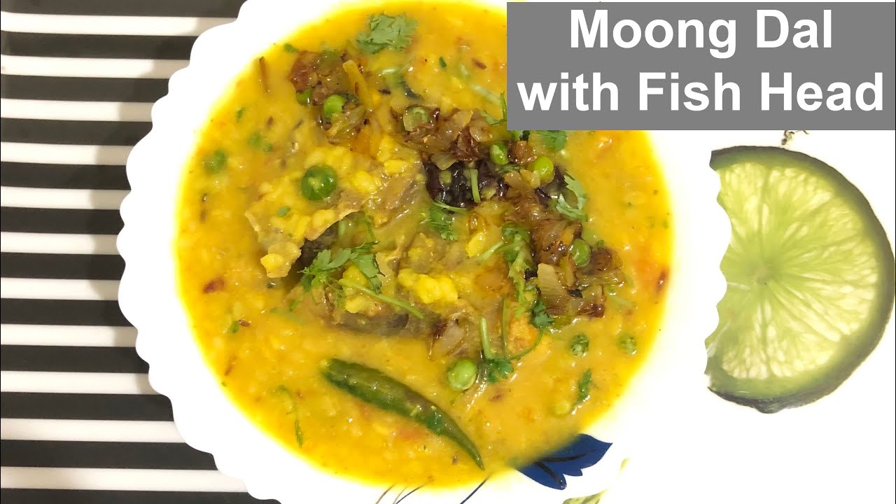 Moong Dal with Fish Head Recipe | Macher Matha Diye Moong Dal | Moong ...