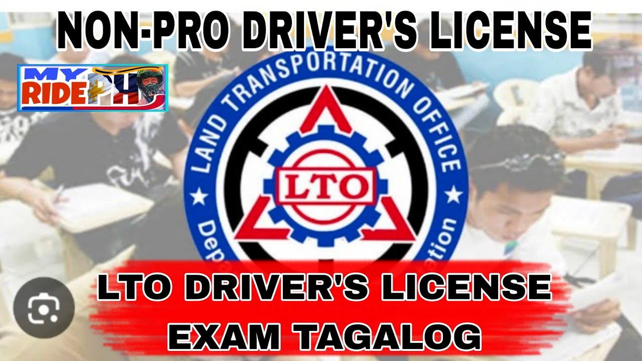 Lto non pro Driver's License Exam Tagalog - YouTube