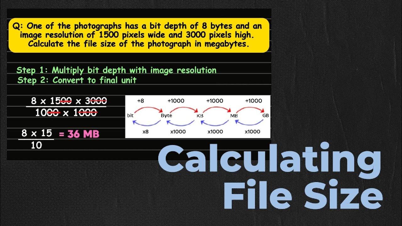 Calculating Bitmap Image File Size | A level Computer Science (9618 ...