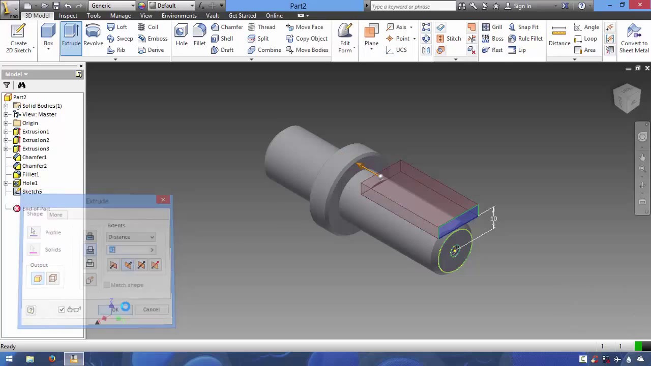 Autodesk Inventor: Endmill Cutter 2 Lips - YouTube