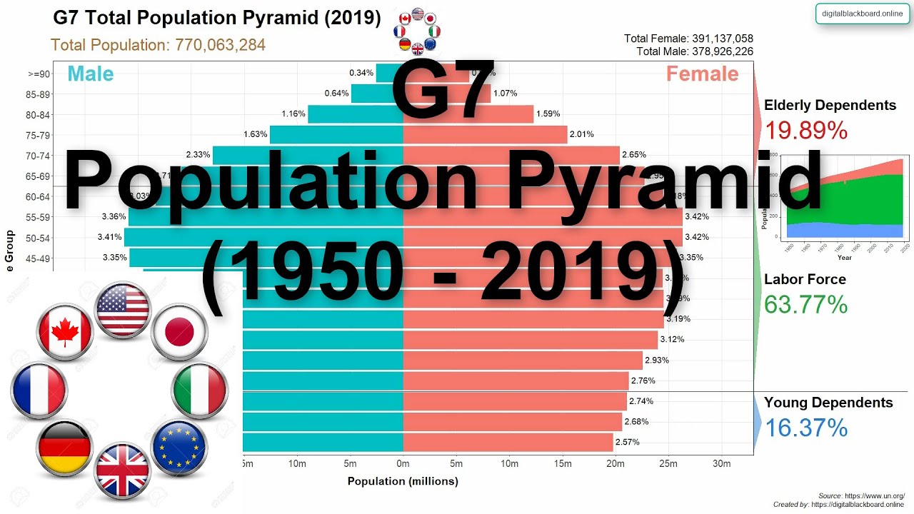 Group of Seven (G7) Population Pyramid (1950 - 2019) - YouTube