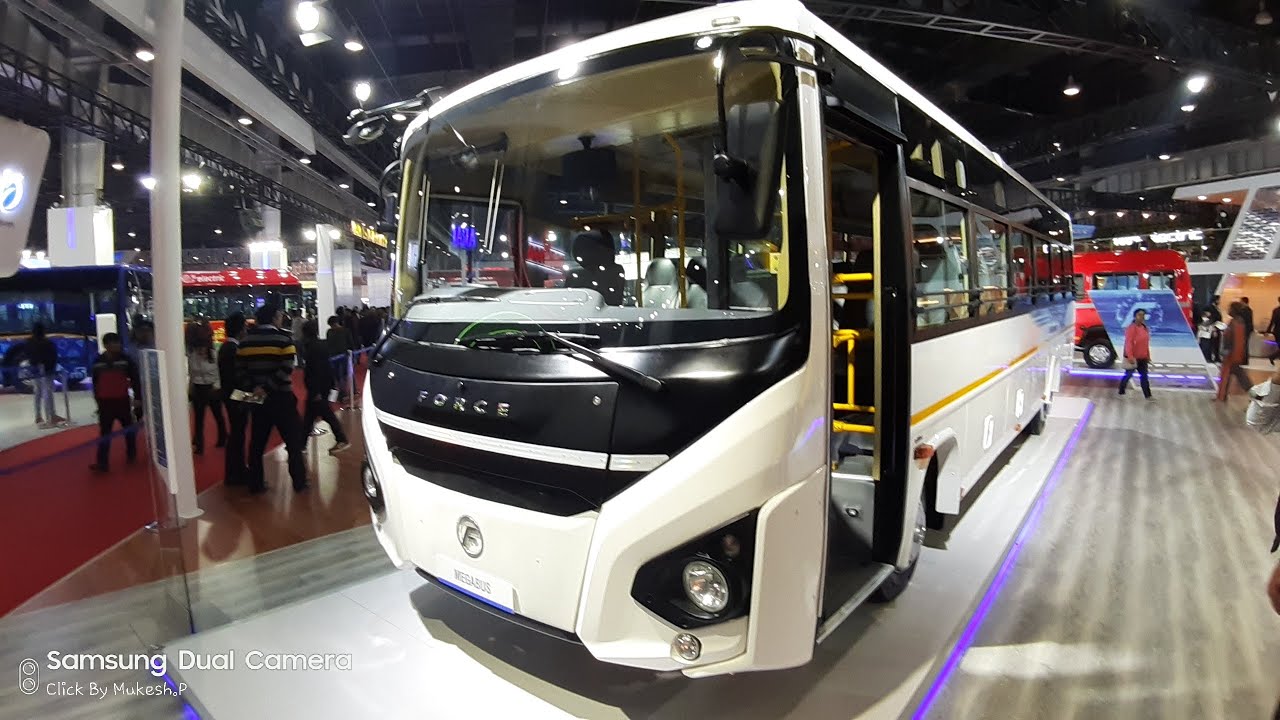 Force Traveller Megabus 51 Seater BS6 Bus Launch @ Auto Expo 2020 ...