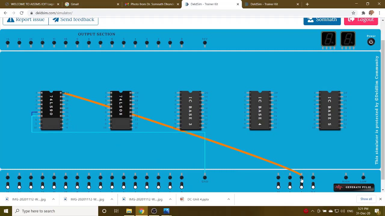 Demonstration of mod 5 counter using IC 74LS90 - YouTube