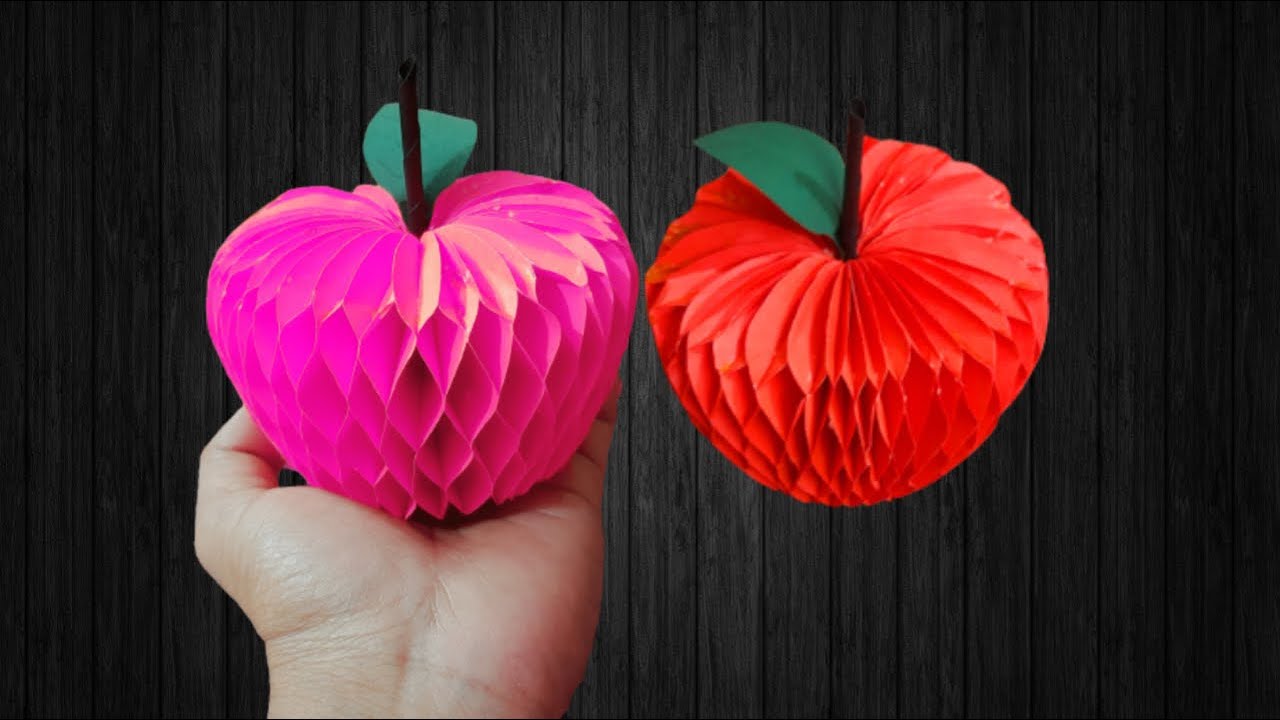 DIY Paper Apple 🍎 | 3D Paper Apple | Paper Craft for school | Easy kids ...