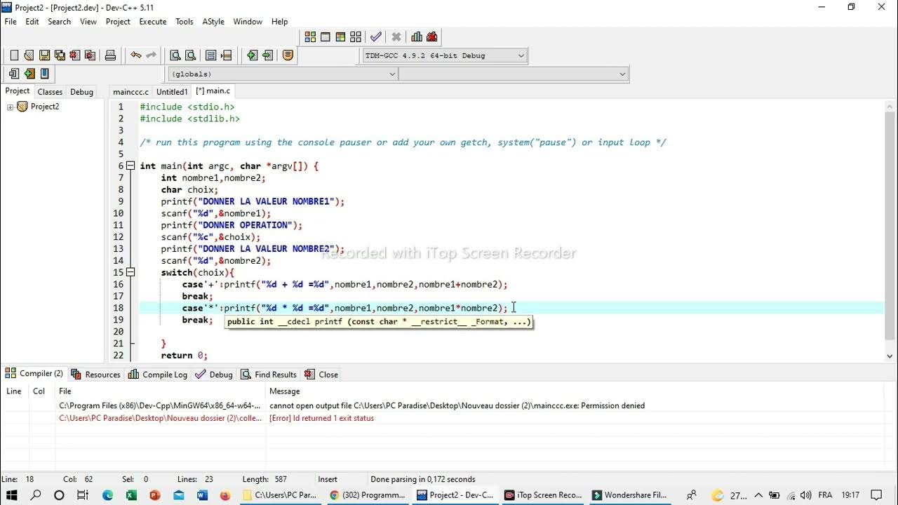 programmer une calculatrice en c - YouTube