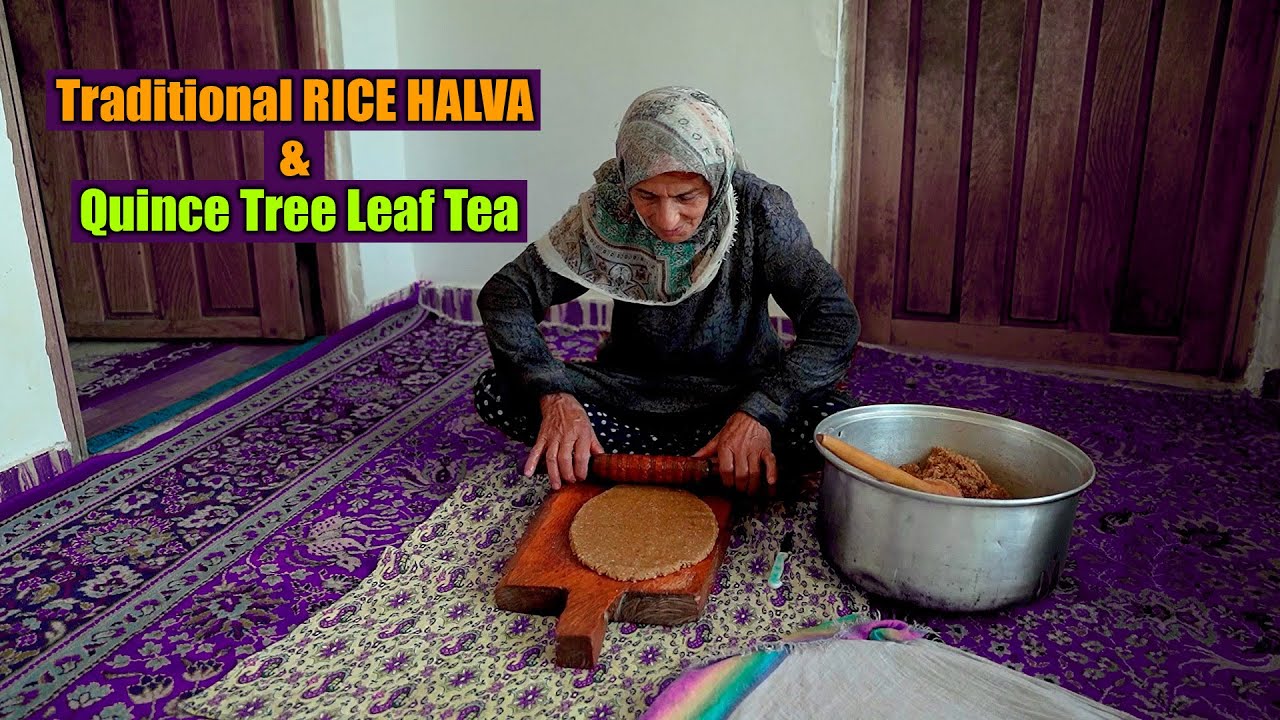 Traditional RICE HALVA & Quince Tree Leaf Tea - YouTube