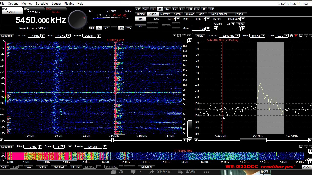 5450 Khz USB RAF Volmet Military One Into Tampa Florida Winradio ...