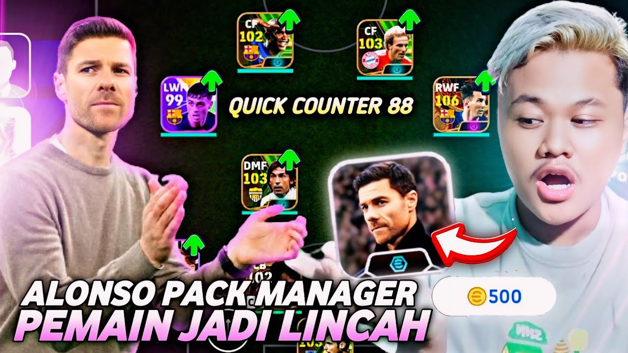 REVIEW XABI ALONSO PACK MANAGER BOOSTER QUICK COUNTER RATING PEMAIN JADI NAIK EFOOTBALL 2024 ...