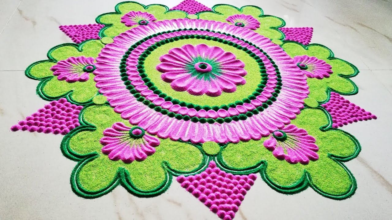 राखी और जन्माष्टमी स्पेशल रंगोळी डिज़ाइन| Top colourful rangoli by ...