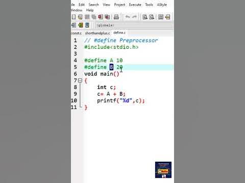How to use #define preprocessor in C Language | #Shorts | C Tutorial - YouTube