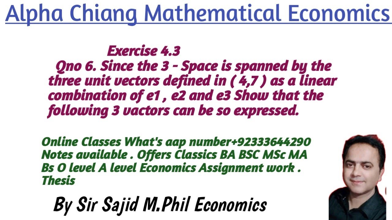 Alpha Chiang mathematical Eco. Qno 6 . Parts ( a) ( b ) ( c ) ( d ...