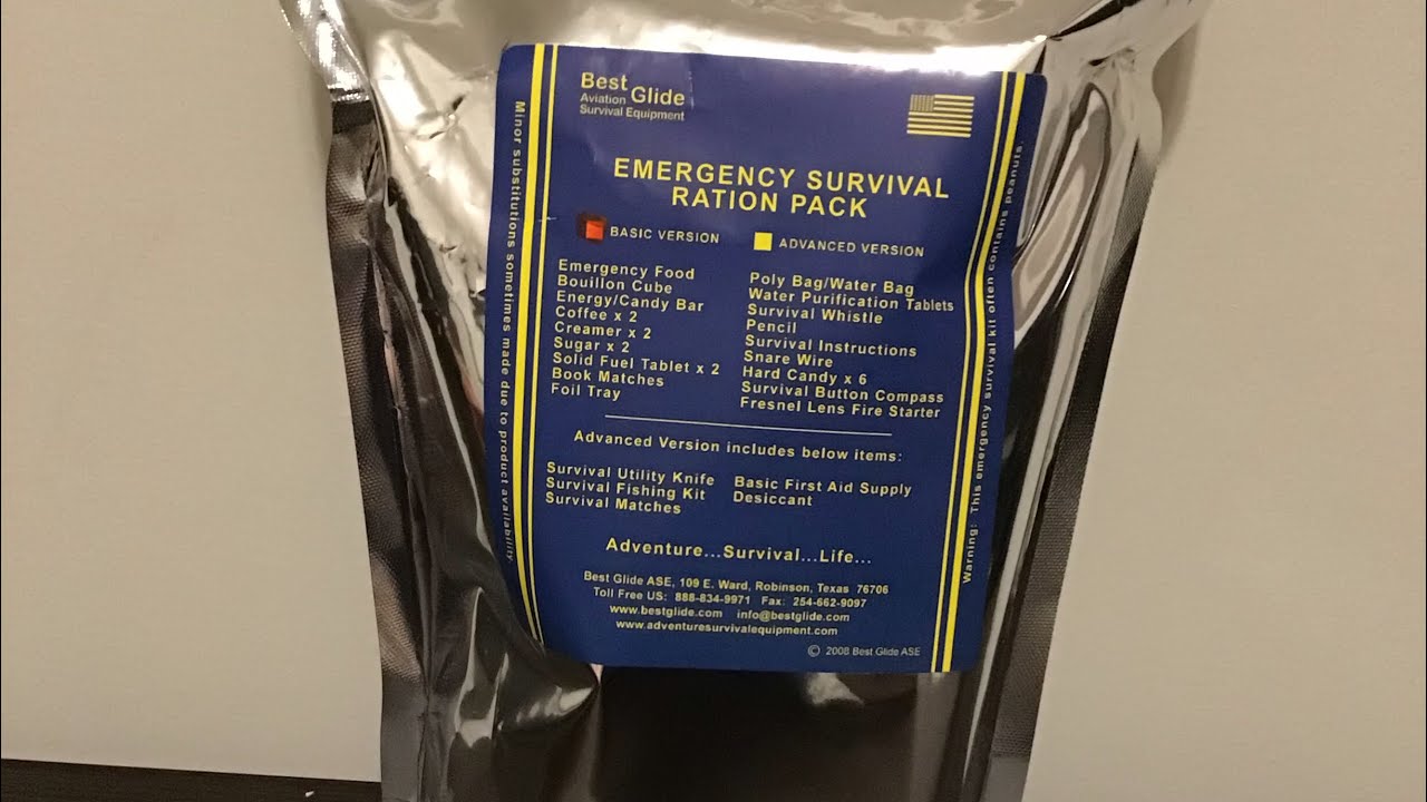 Best Glide Emergency Survival Ration Pack Opening - YouTube