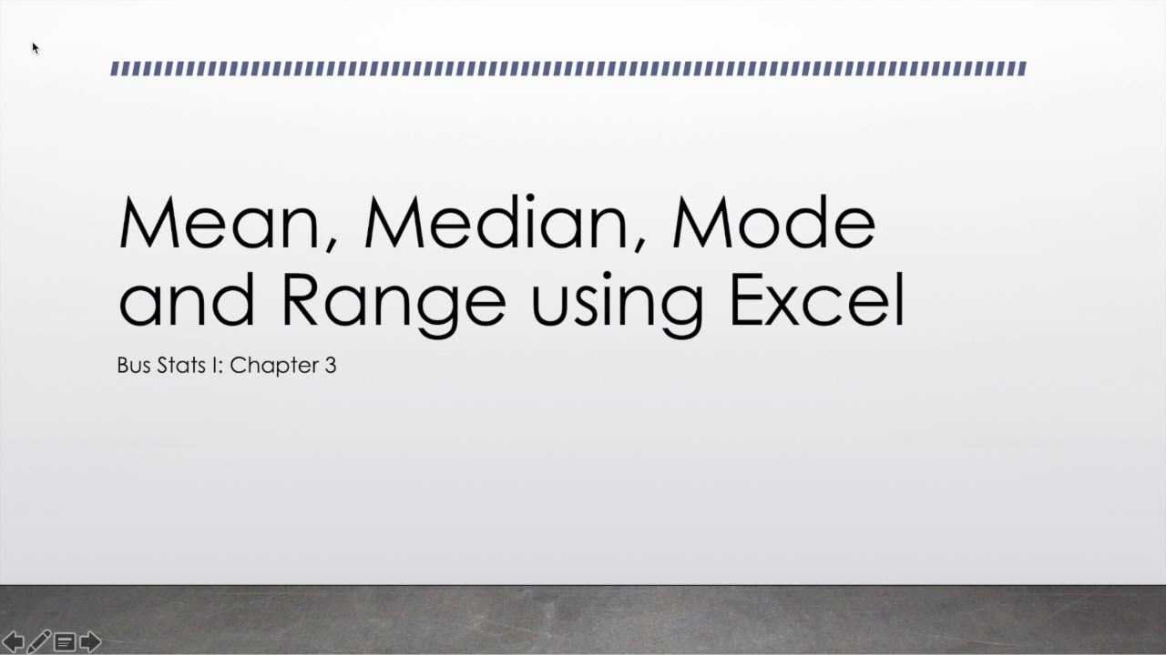Mean, Median, and Mode with (with Excel example) - YouTube