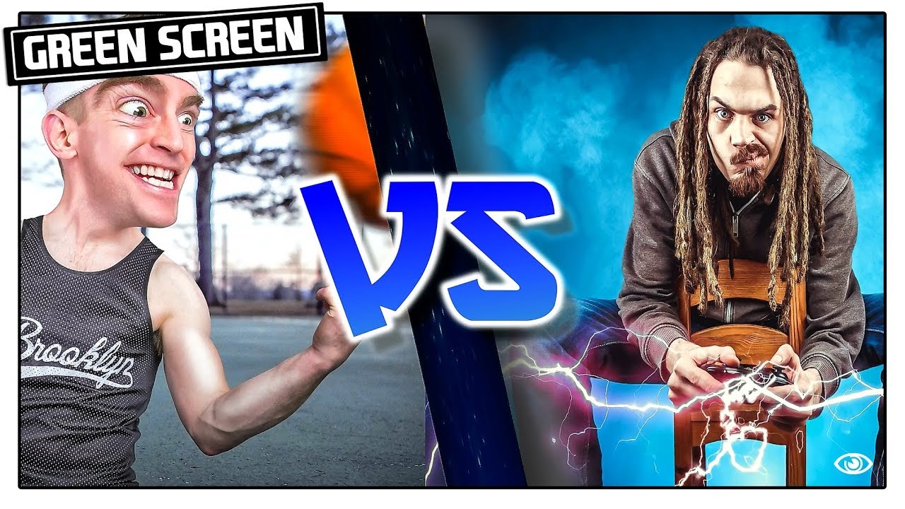 GAMING VS (VERSUS) SPLIT SCREEN CHALLENGE TEMPLATE | GREEN SCREEN ...