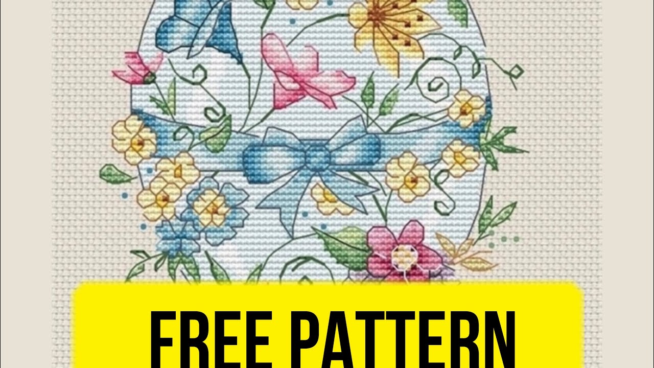 🥚 Easter Egg - Free Cross Stitch Pattern Flowers Download PDF - YouTube