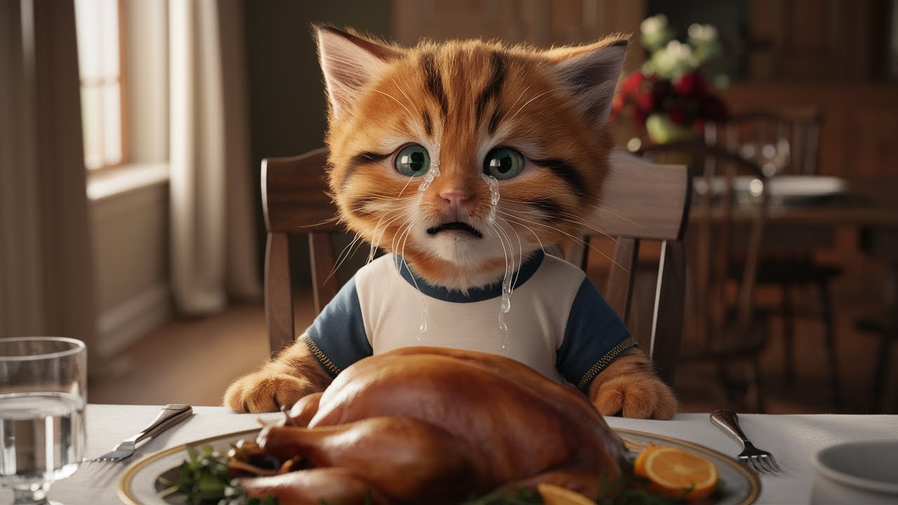 Momma cat cooked kitten's friend chick! 😿 #cutecat #catlover #catstory ...
