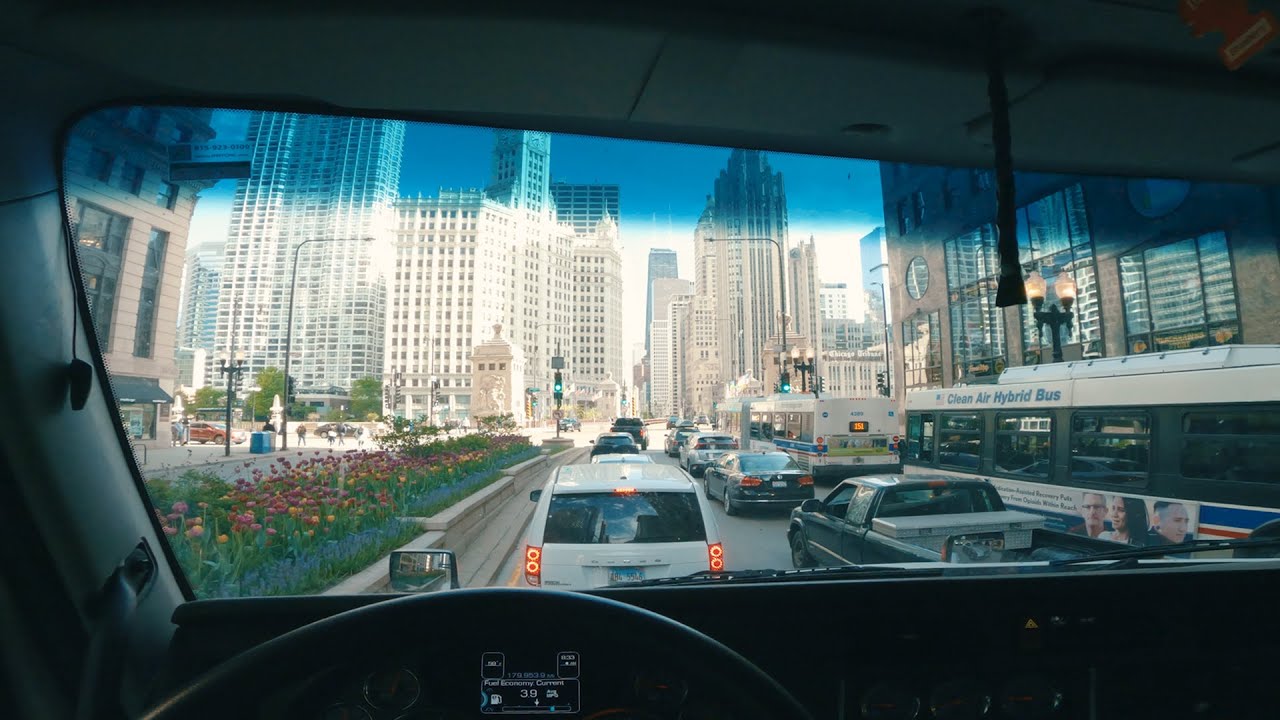 POV Truck Driving in Downtown Chicago, IL | Busy Traffic | Low Bridges ...