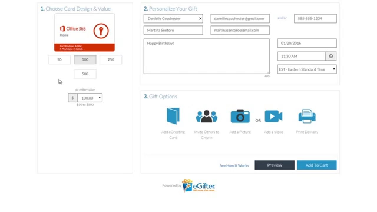 How to send a Microsoft Office 365 Home Gift Card to a friend. - YouTube