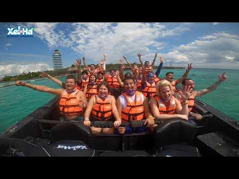 Adrenalina Jet Boat ride at Xel-Ha Park in Mexico - YouTube