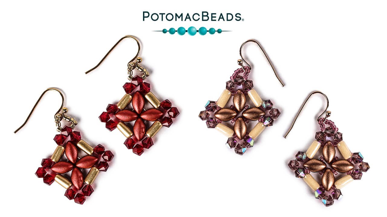 Simple Tubelet Crystal Earrings - DIY Jewelry Making Tutorial by PotomacBeads - YouTube