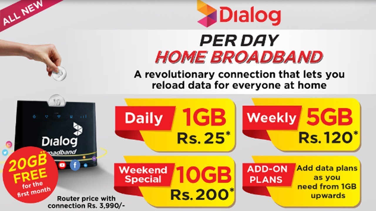 Dialog home broadband Per day | dialog axiata | dialog WiFi router ...