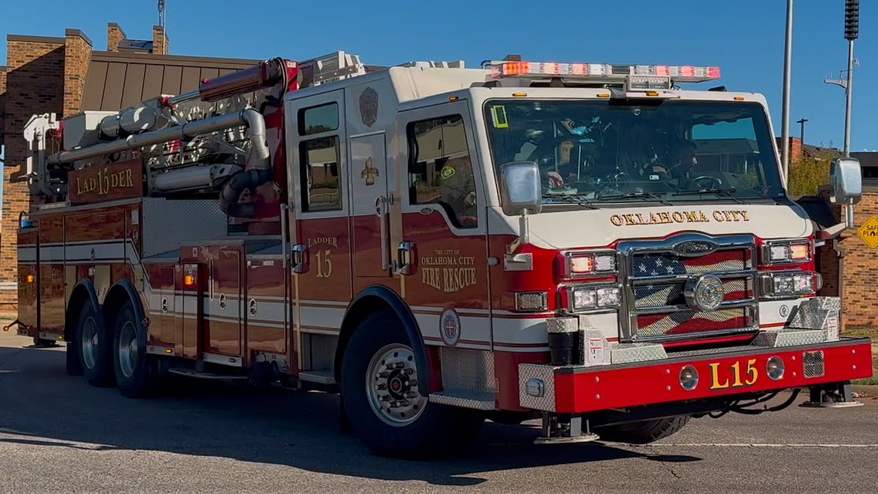 Oklahoma City Fire Department Ladder 15 and *NEW* Engine 15 Responding ...
