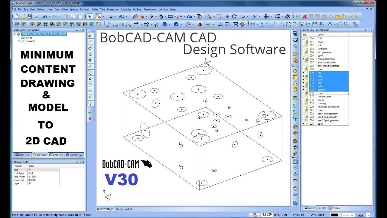 BOBCAD-CAM V30 CAD .PDF & .STEP TO 2D - YouTube
