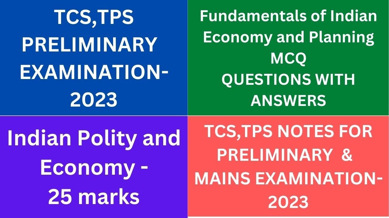 TCS,TPS PRELIMINARY EXAMINATION 2023,| Fundamentals of Indian Economy ...