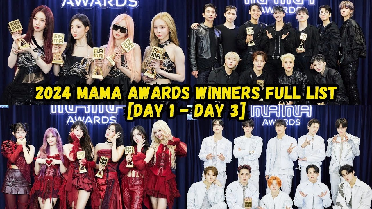 MAMA Awards 2024 Winners Full List | 2024 MAMA Day 1 - Day 3 - YouTube