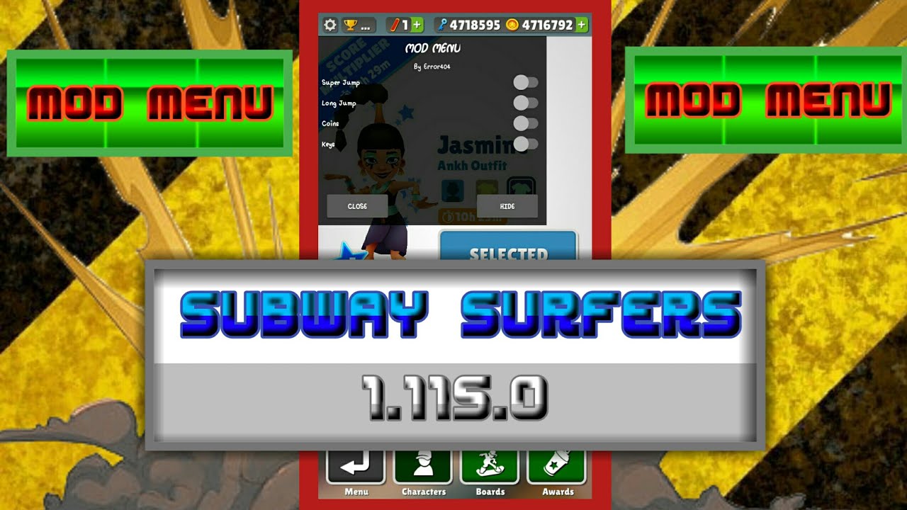 MOD MENU SUBWAY SURFERS 1.115.0 - YouTube