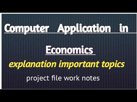 Computer Application in Economics pdf notes - YouTube
