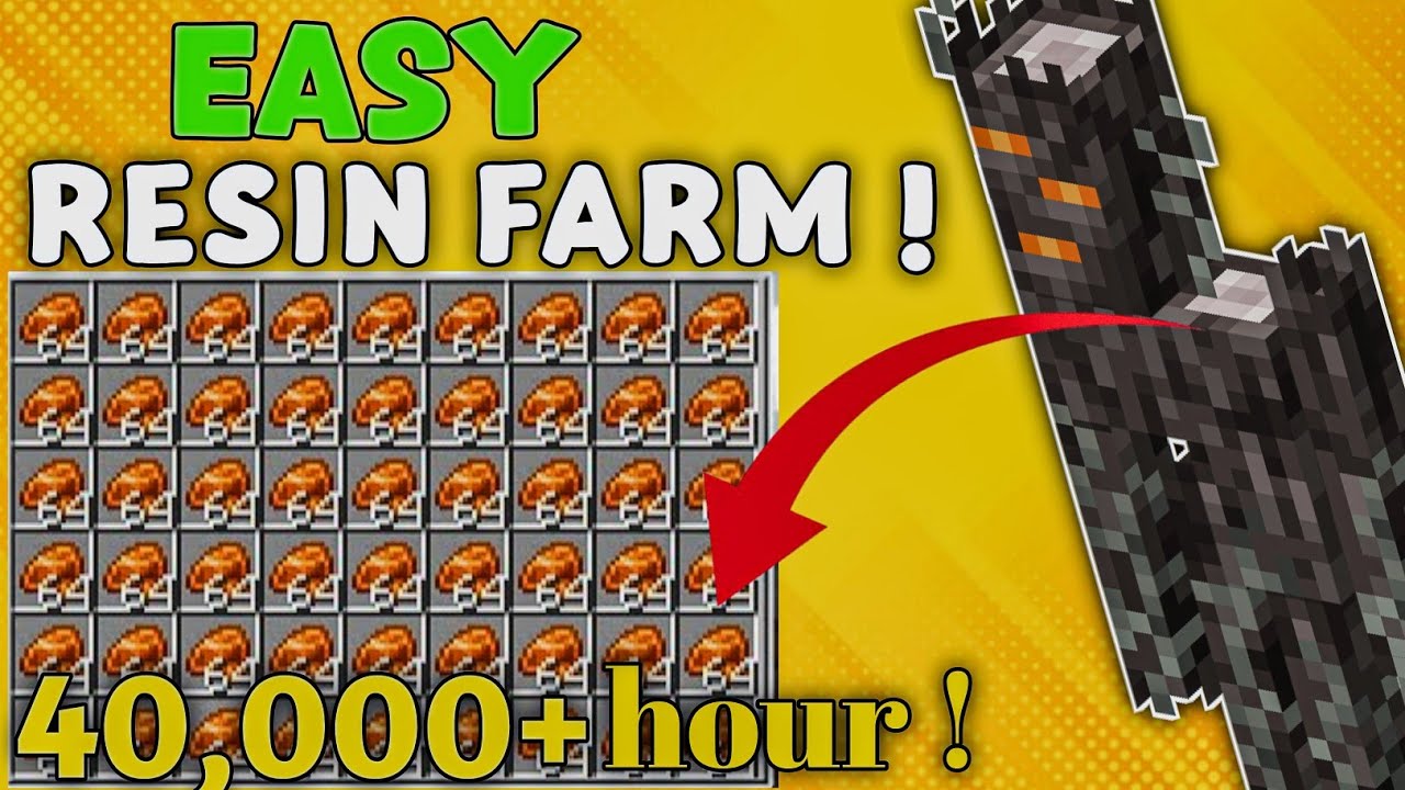EASY creaking & resin farm tutorial !! 40,000+Resin/Hour! Minecraft ...