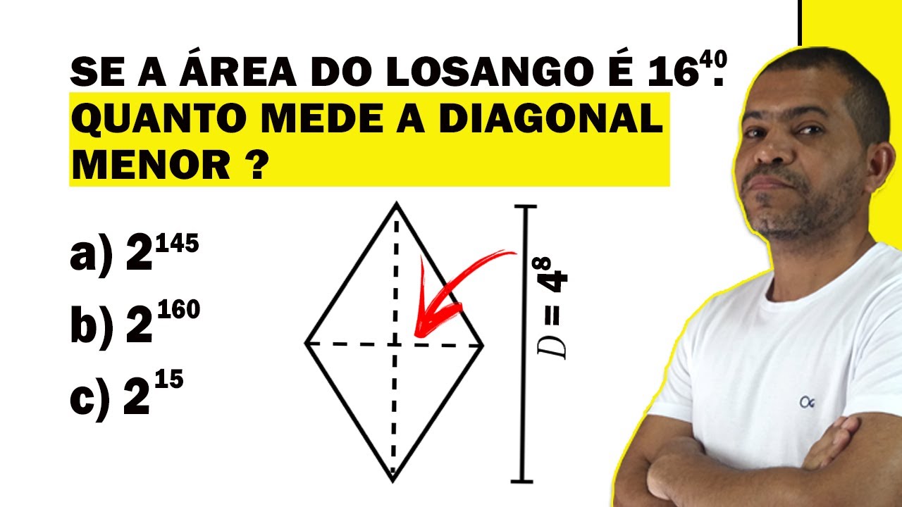 ÁREA DO LOSANGO: [QUANTO MEDE A DIAGONAL MENOR?] | Prof. Alberto - YouTube