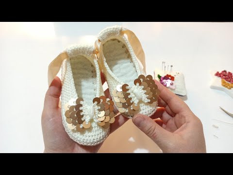 21_22 no keçe taban üzerine babet patik yapımı 💐 çok Minnoş 💐#crochet#pinterest#bebekpatik