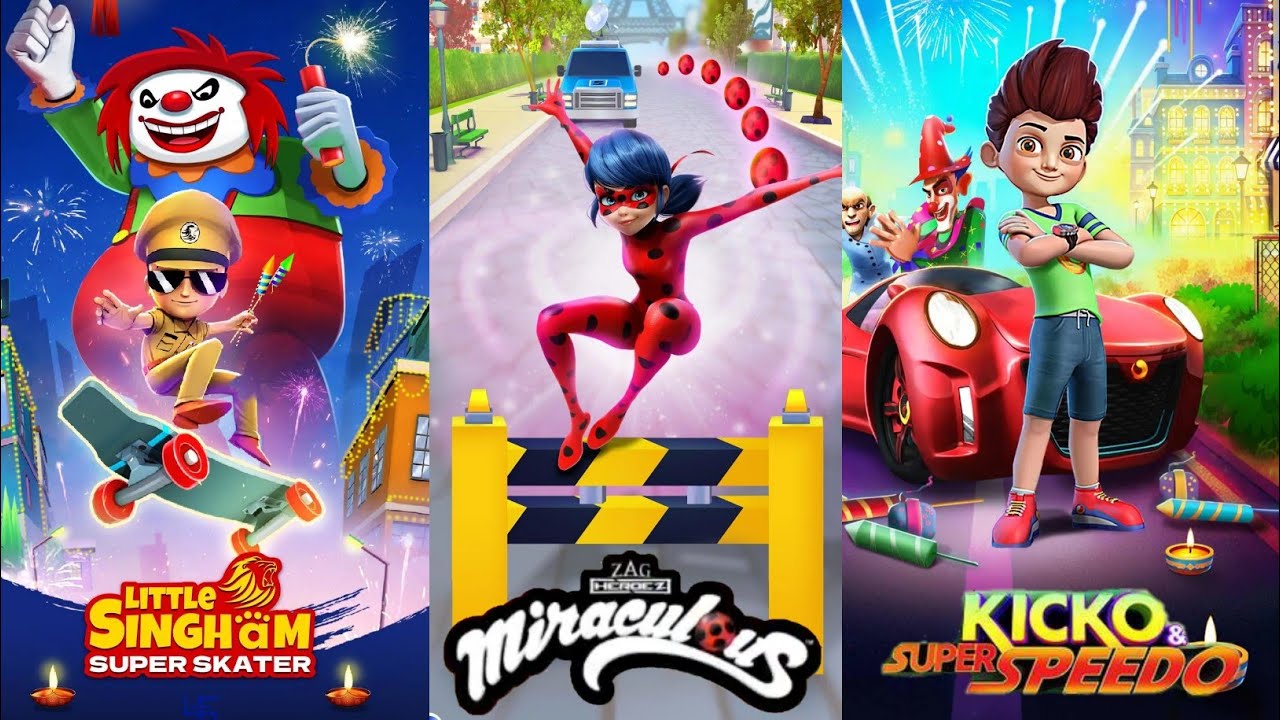 Little Singham Super Skater vs. Miraculous Ladybug And Cat Noir vs ...