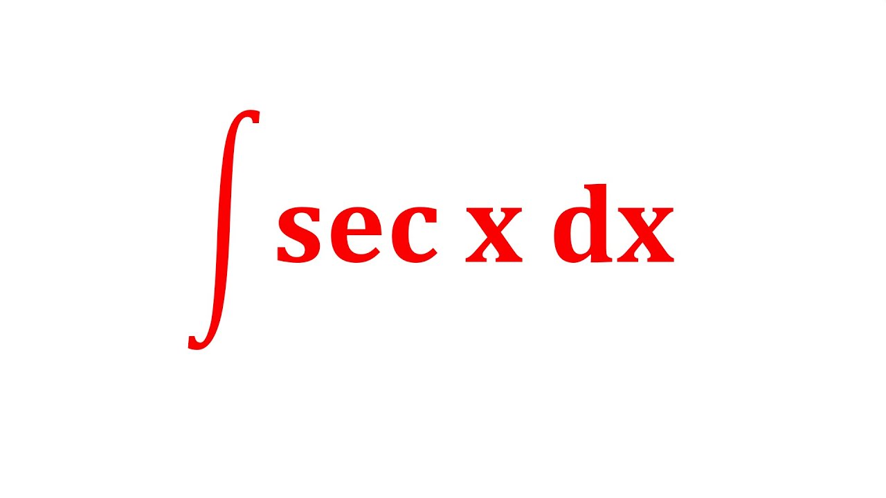Integral of sec(x) Using Partial Fractions - YouTube