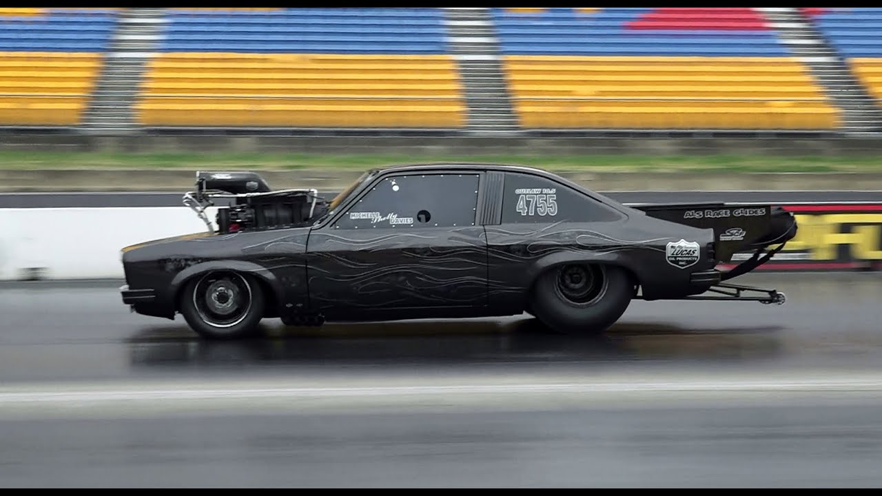 DAVIES RACING OUTLAW 10.5 BLOWN V8 TORANA 6.73 @ 214 MPH SYDNEY DRAGWAY ...
