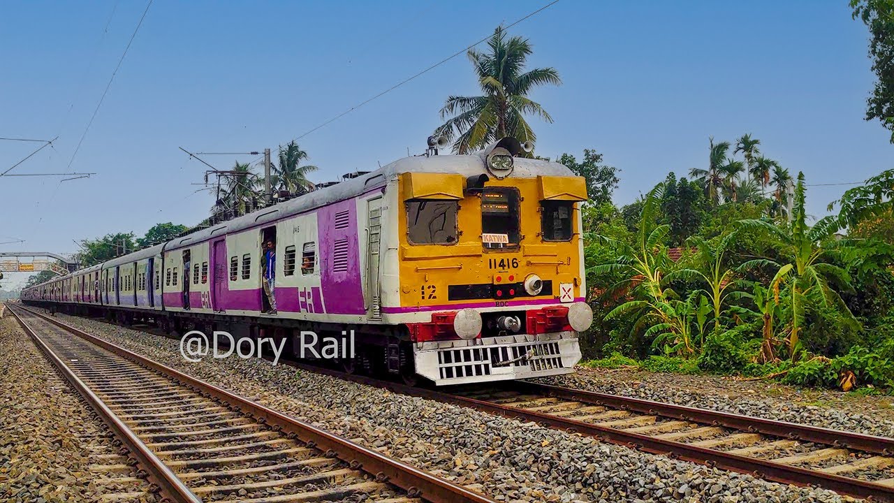 Morning hour EMU Local Train running smooth and fast - YouTube